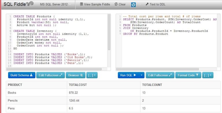 Using SQLFiddle | SQL Studies