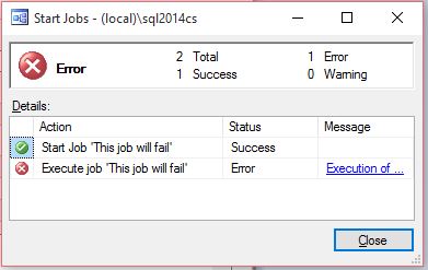 Finding the error from a failed job. | SQL Studies