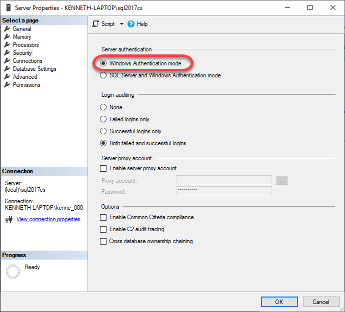Can SQL Ids be used on an instance with Windows Authentication only ...